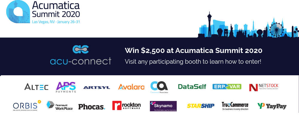 Enter To Win 2 500 From Acu Connect Members At Acumatica Summit • Acu
